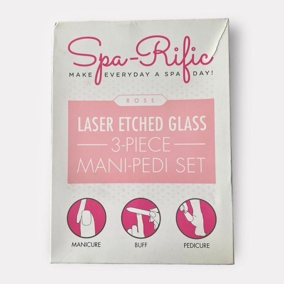 Spa - Rific | Makeup | Sparific Laser Etched Glass 3pc Manipedi Set ...